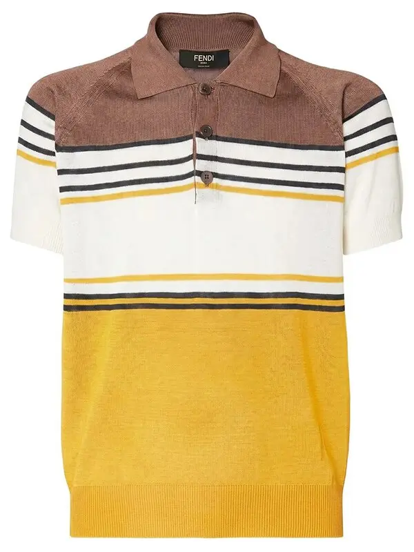 Fendi Striped Viscose Polo Shirt - Multicolor