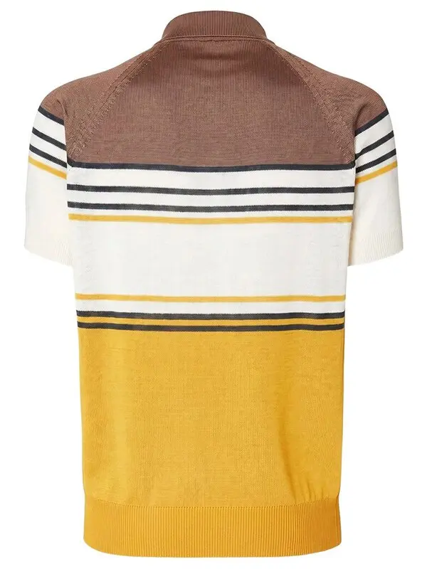Fendi Striped Viscose Polo Shirt