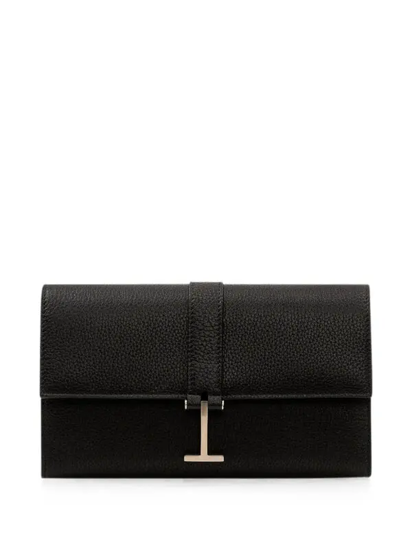TOM FORD Leather Wallet On Strap - Black