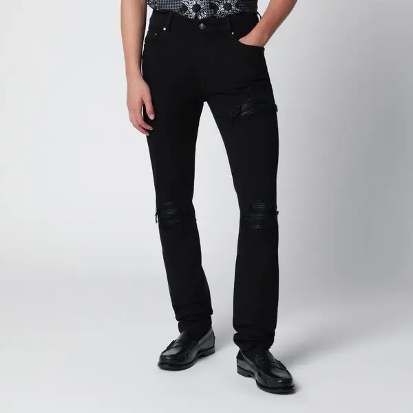 Amiri Skinny Ripped Cotton Jeans - Black
