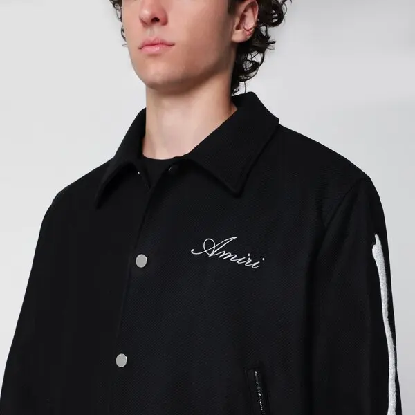 Amiri Wool Blend Jacket With Embroidered Bone Details