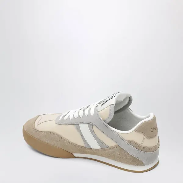 Chloé Leather And Suede Kick Sneakers - Gray
