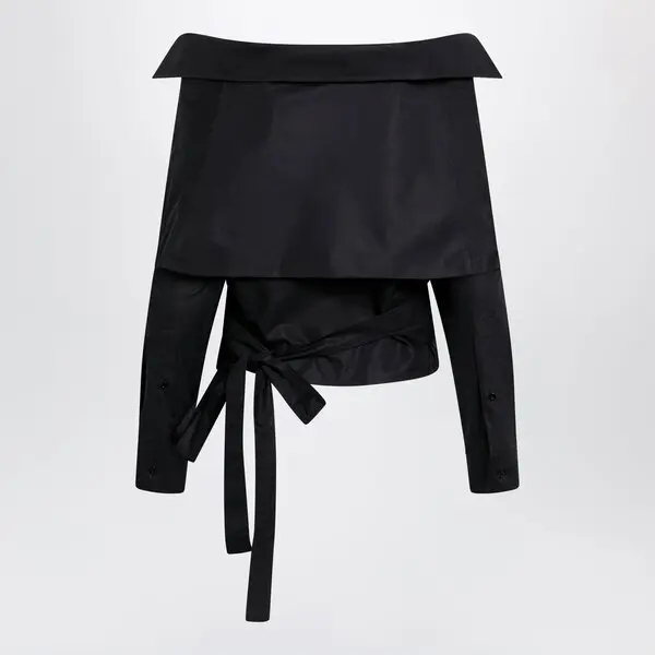 Balenciaga Off-shoulder Wrap Shirt