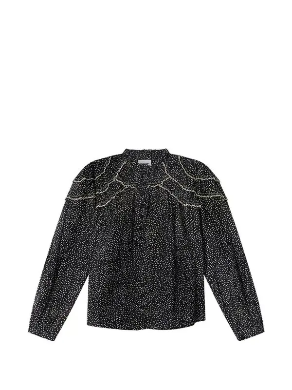 MARANT ETOILE Christa Polka Dot Print Gathered Top