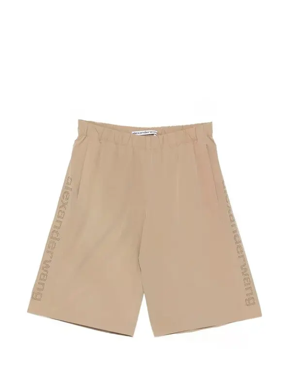 Alexander Wang Perforated Logo Wide Leg Shorts