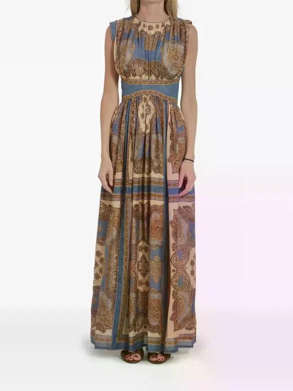 Zimmermann Mahon Paisley-print Maxi Dress - Blue