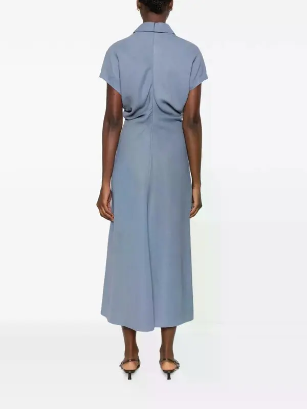 Brunello Cucinelli Gathered-waist Midi Dress