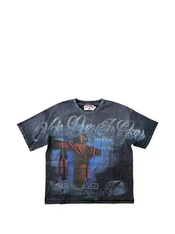 VALE FOREVER Washed-effect Graphic-print T-shirt
