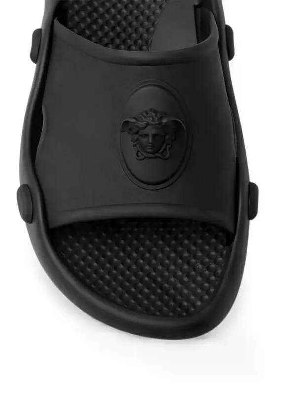 Versace Nettuno Rubber Slides - Black