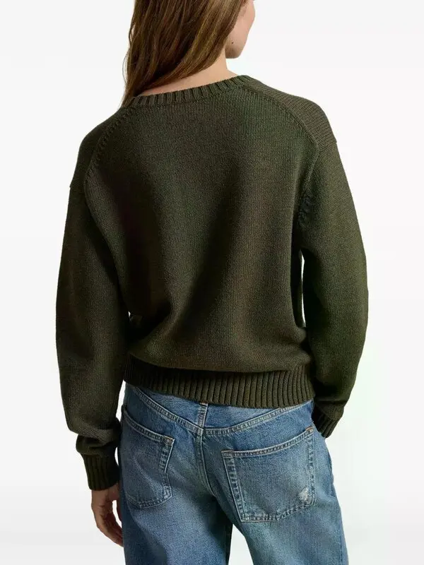 Polo Ralph Lauren Embroidered Cotton Crewneck Sweater