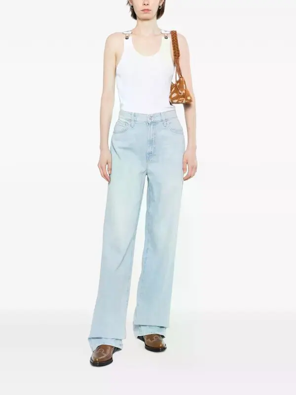MOTHER Faded Effect Wide Leg Jeans