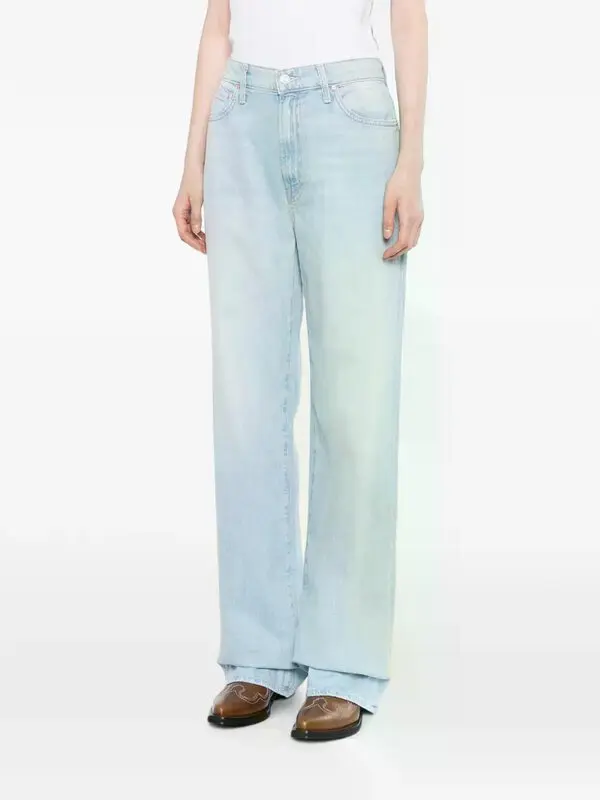 MOTHER Faded Effect Wide Leg Jeans
