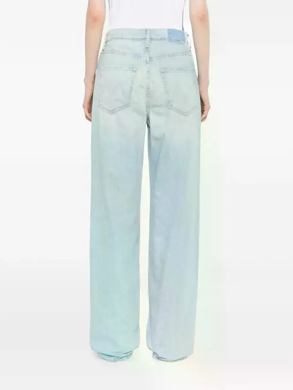 MOTHER Faded Effect Wide Leg Jeans