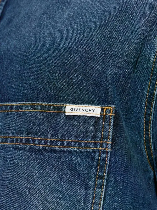 Givenchy Logo-patch Denim Shirt