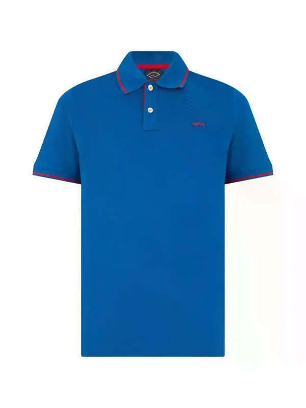 Paul & Shark Logo-embroidered Tipped Polo Shirt - Blue