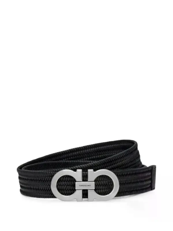 FERRAGAMO Gancini Stretch Belt - Black