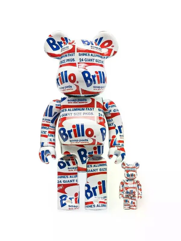 MEDICOM TOY X Andy Warhol Brillo Bearbrick Figurine Set - White
