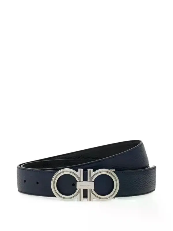 FERRAGAMO Reversible And Adjustable Gancini Belt - Blue
