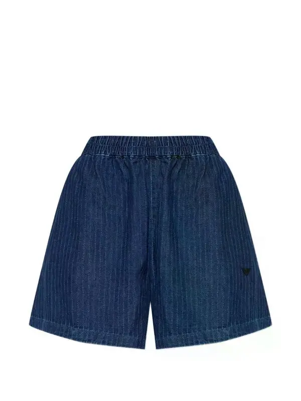 Emporio Armani Pinstripe Elasticated Mini Shorts