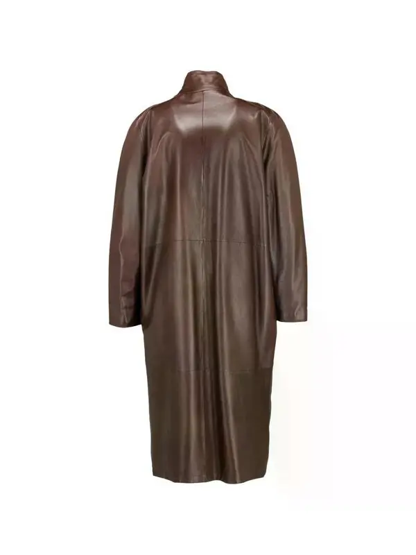 Vintage High-neck Leather Coat