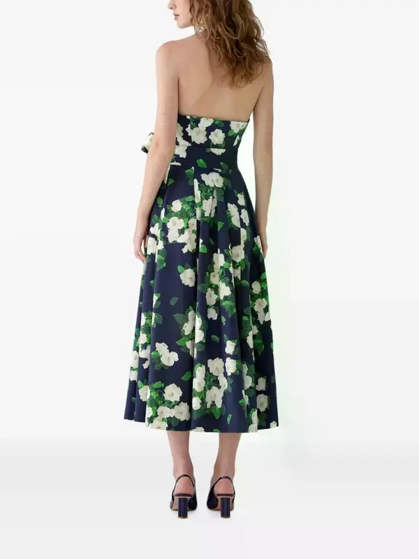 Carolina Herrera Rose Print Maxi Dress