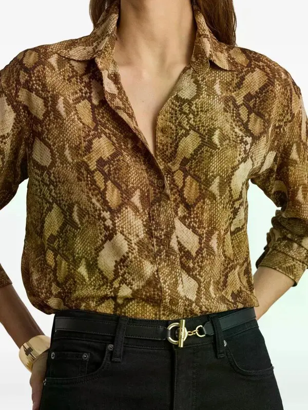Ralph Lauren Python Print Georgette Shirt