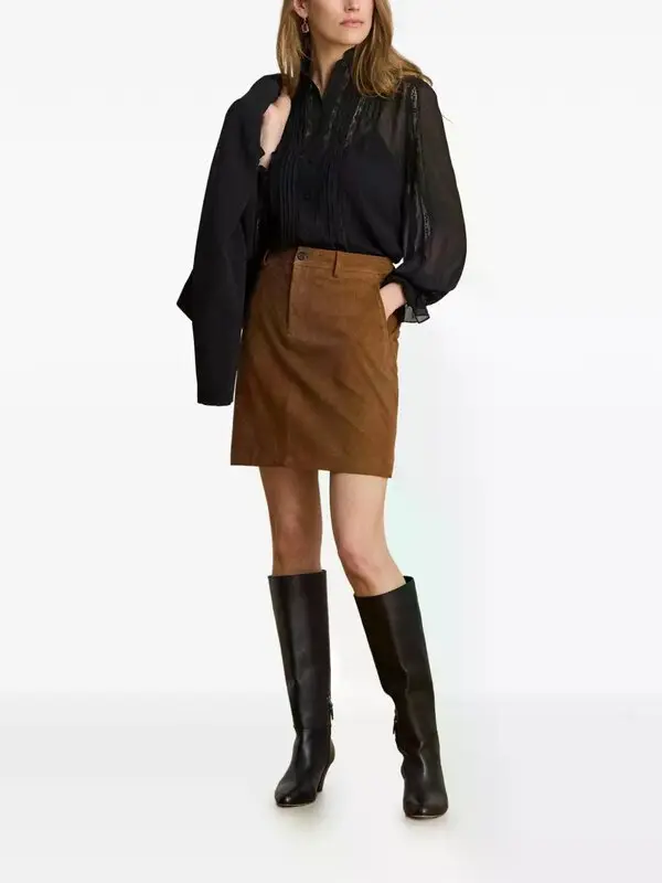 Ralph Lauren Lace-trim Pintucked Blouse