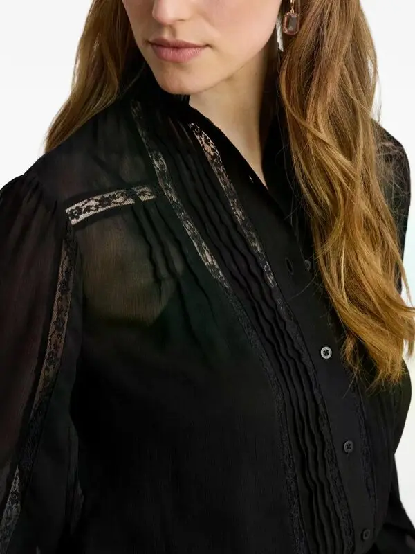 Ralph Lauren Lace-trim Pintucked Blouse