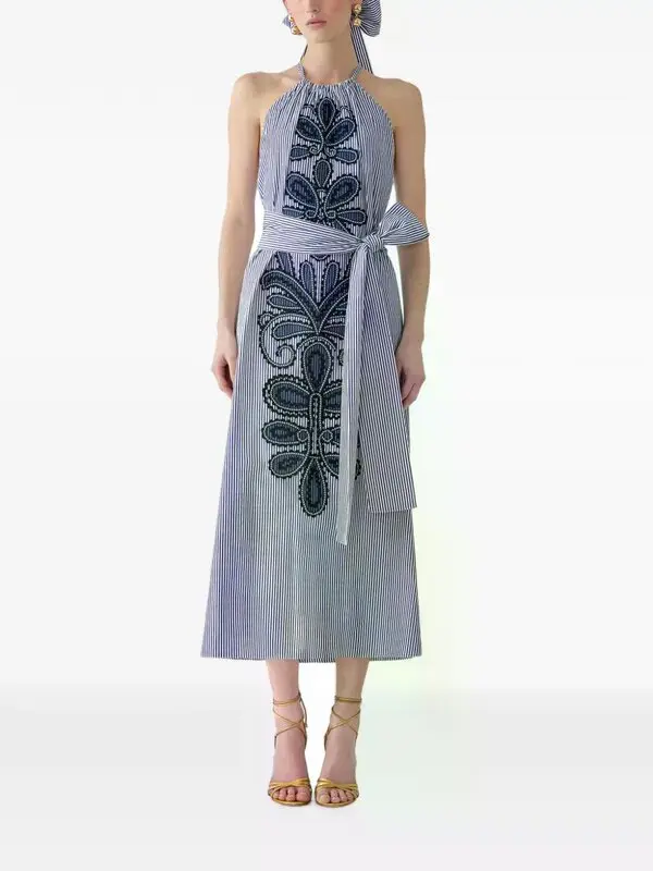 Carolina Herrera Striped Pattern Midi Dress