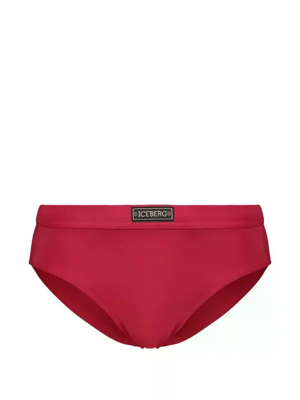 Iceberg Logo-patch Swim Briefs - Red