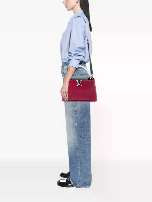 LOUIS VUITTON Tricolor Capucines Pm Satchel - Red