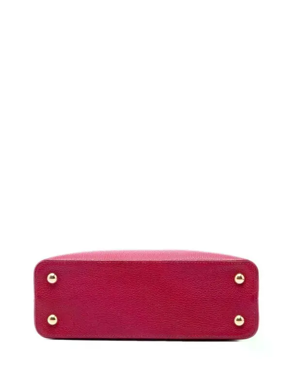LOUIS VUITTON Tricolor Capucines Pm Satchel - Red