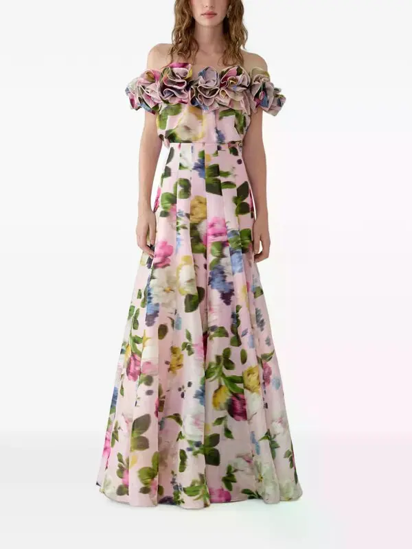 Carolina Herrera Iris Floral-print Pleated Trousers