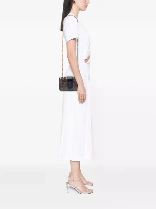 Fendi Mini Ff 1974 Glazed Fabric Stamp Patch Crossbody Bag - Brown