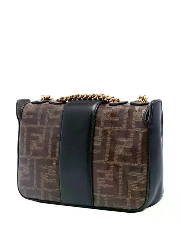 Fendi Mini Ff 1974 Glazed Fabric Stamp Patch Crossbody Bag - Brown