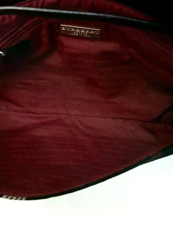 Burberry Exploded Check Wool Fringe Shoulder Bag