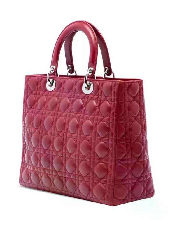 Dior Lambskin Cannage Lady Satchel - Red