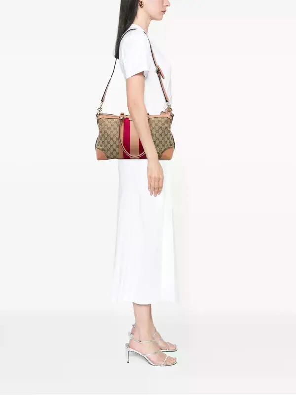 Gucci Gg Canvas Web Satchel - Neutrals