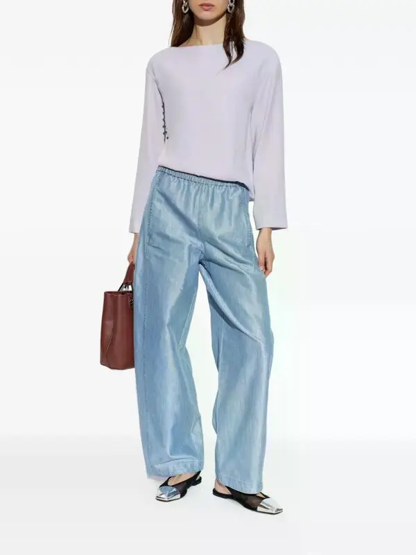Emporio Armani Wide Leg Jeans With Elasticated Waist