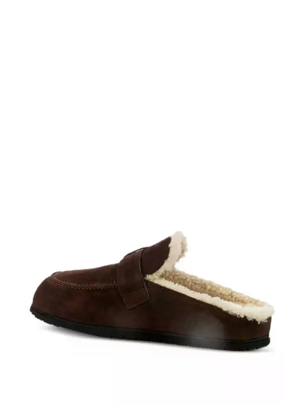 Prada Buckle-fastening Shearling-lined Slippers