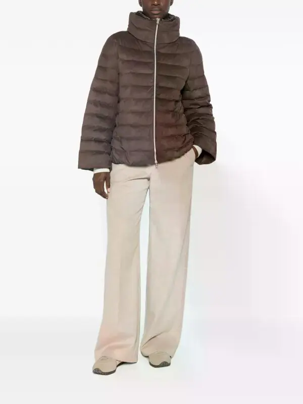 Herno Quilted Suede-effect Jacket