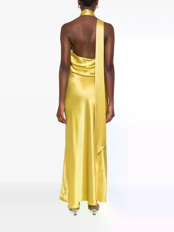 Staud Estelle One-shoulder Draped Maxi Dress - Yellow