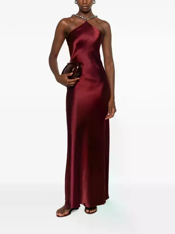 Staud Cadence Beaded Halterneck Maxi Dress
