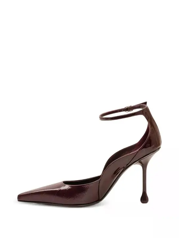 JIMMY CHOO Quinci Pointed-toe Ankle-strap Pumps - Red