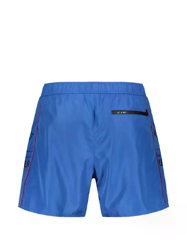 Iceberg Logo Print Swim Shorts - Blue