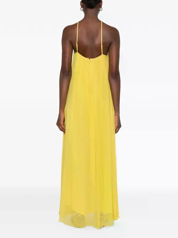 Staud Dasha Pleated Halterneck Maxi Dress