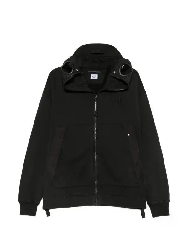 C.P. COMPANY Goggle Detail Zip-up Sweatshirt - Black