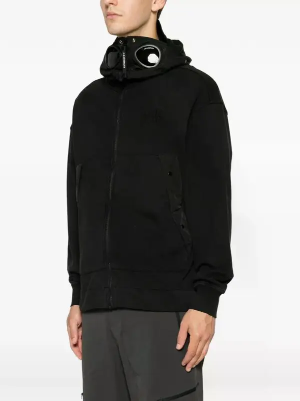 C.P. COMPANY Goggle Detail Zip-up Sweatshirt - Black