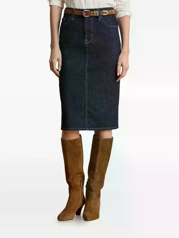 Ralph Lauren Denim Pencil Midi Skirt
