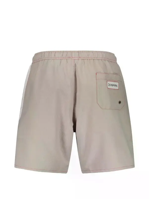 Iceberg Logo Print Swim Shorts - Neutrals